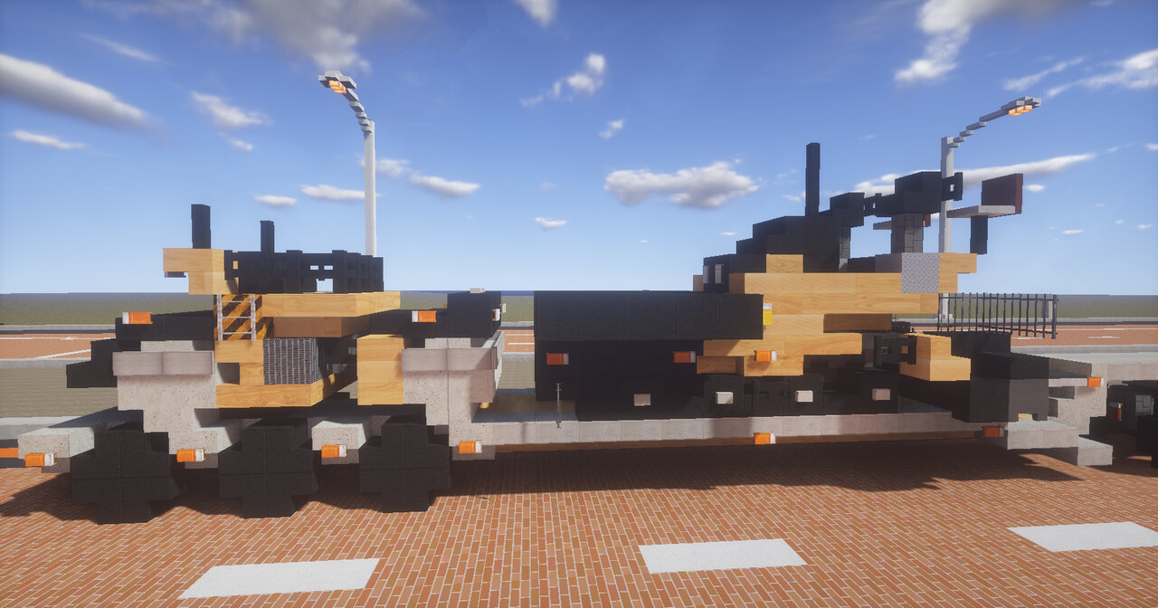 1.5:1 Scale Cat asphalt paver & Cat vibratory asphalt roller Minecraft Map