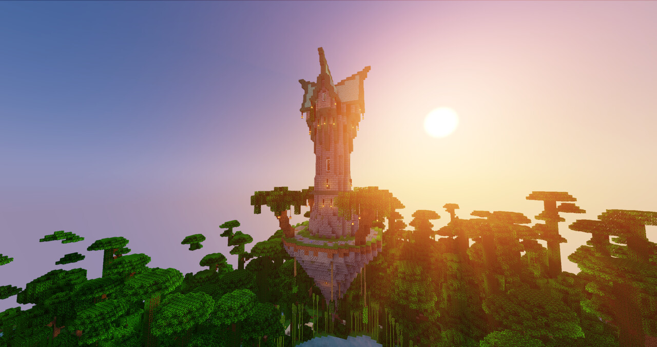 Fantasy tower on floating island Minecraft Map