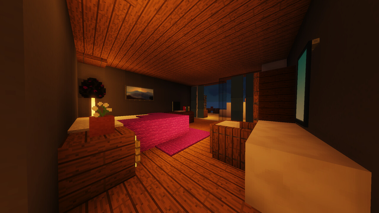 Modern Cliff Mansion [DECORATED INTERIOR!] Minecraft Map