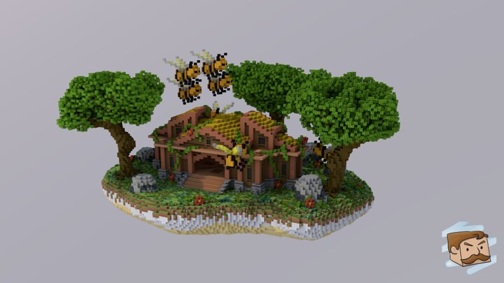 Floating Jungle Bee Spawn [125x175] Minecraft Map