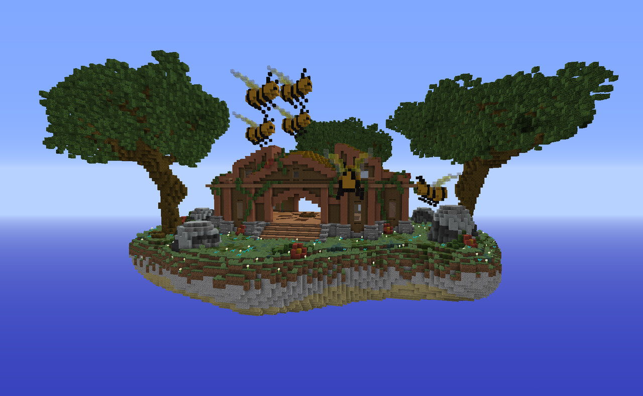 Floating Jungle Bee Spawn [125x175] Minecraft Map