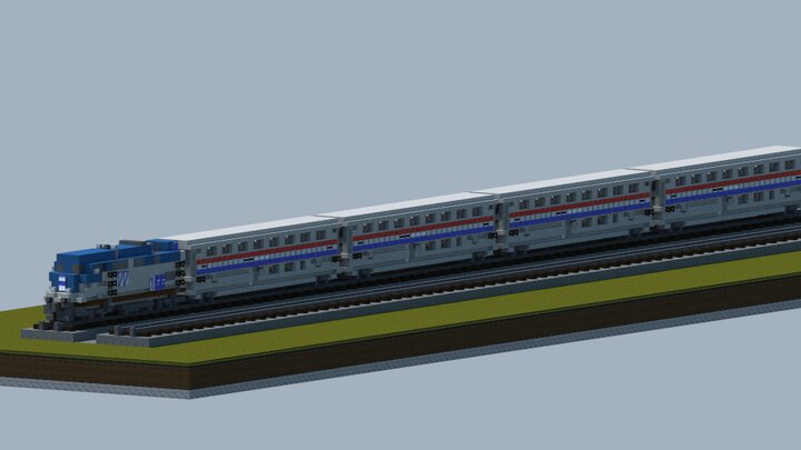 Amtrak passenger train [With full interior, and download] Minecraft Map