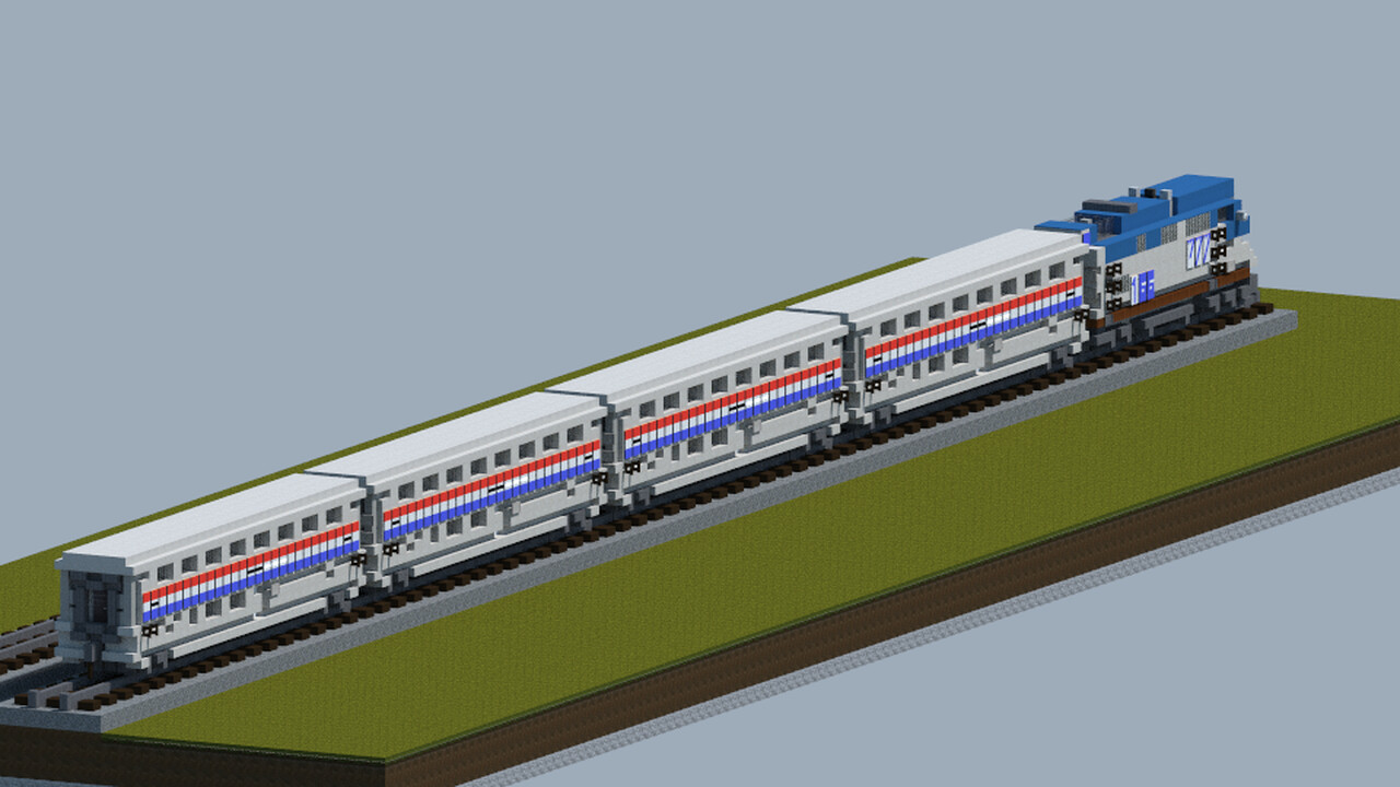 Amtrak passenger train [With full interior, and download] Minecraft Map