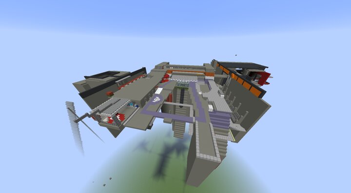 Working on building the tower from Destiny 2 Minecraft Map