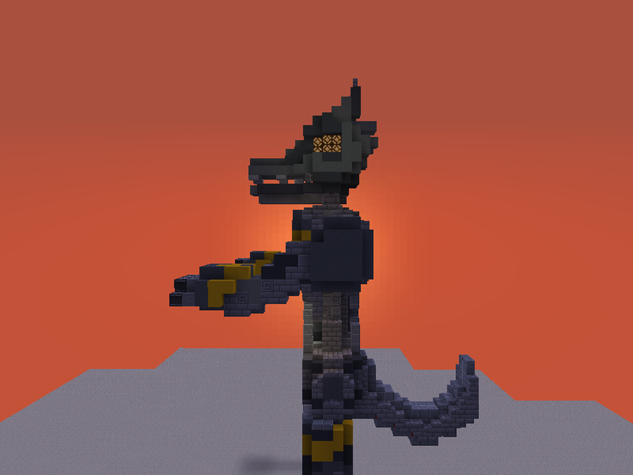 Construcción de Mechagodzilla Minecraft Map