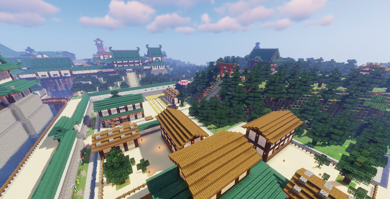Ogata. Japanese town and castle. Minecraft Map