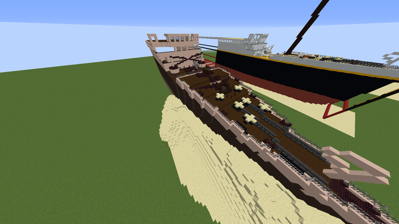 RMS Titanic 1:1 scale Wreck and Normal Minecraft Map