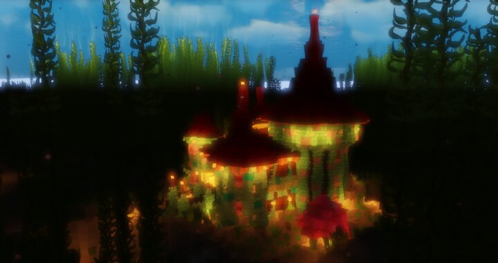 Underwater Medieval Build - Ravine Village & Medival Castle Minecraft Map