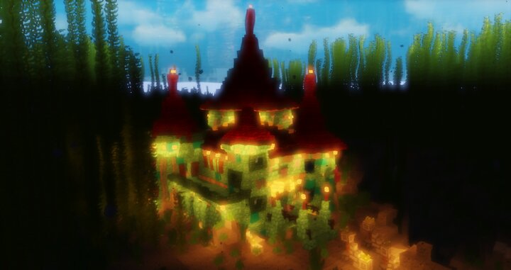 Underwater Medieval Build - Ravine Village & Medival Castle Minecraft Map