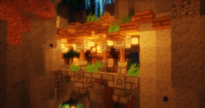 Underwater Medieval Build - Ravine Village & Medival Castle Minecraft Map