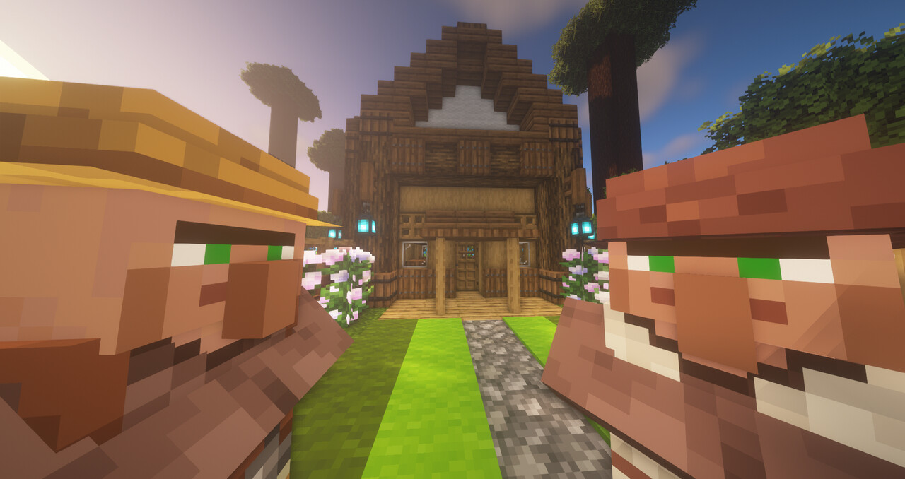Large Spruce and Oak villager house Minecraft Map