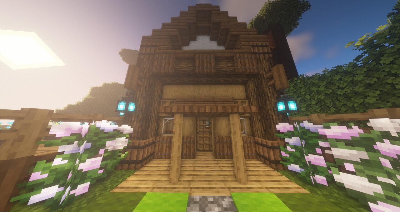 Large Spruce and Oak villager house Minecraft Map