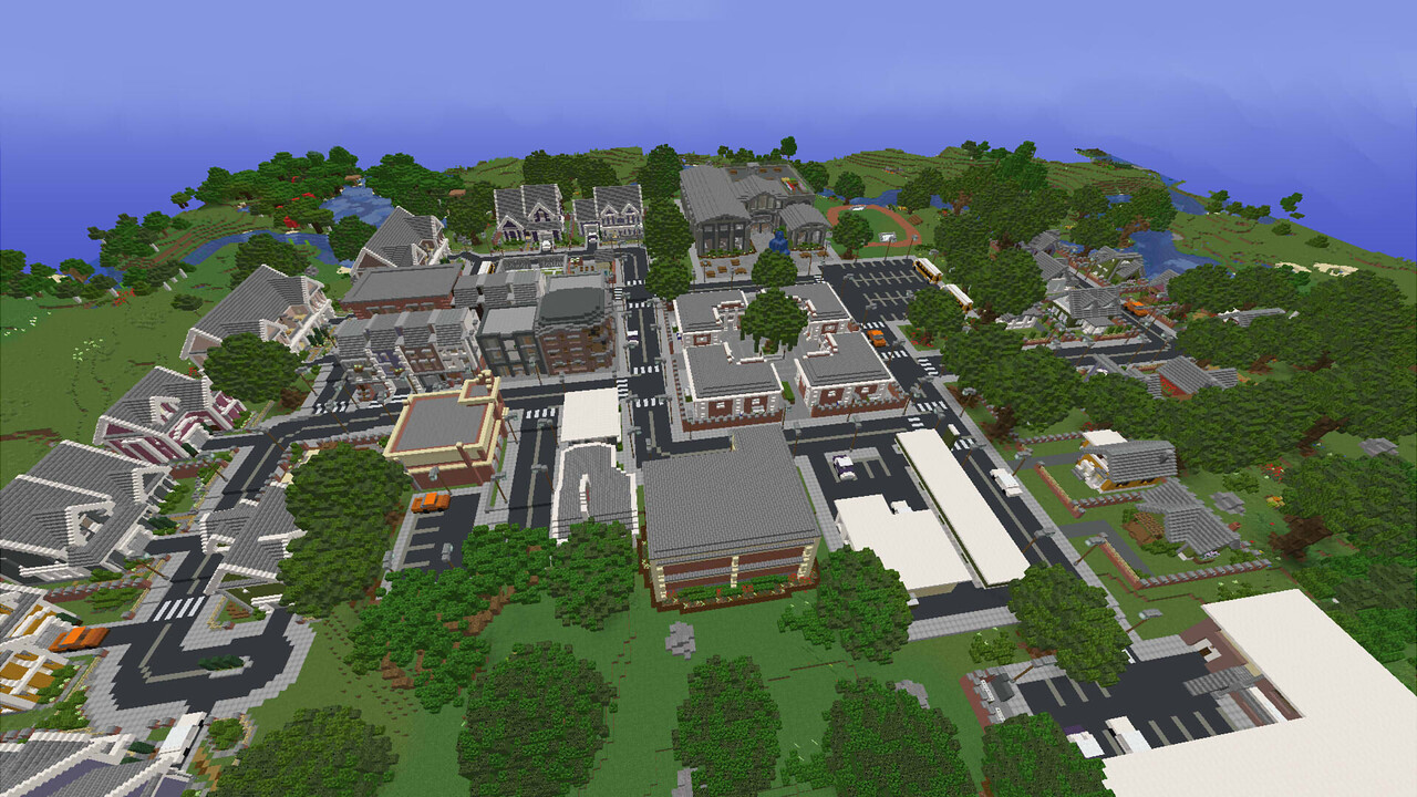 Modern Town and School Minecraft Map