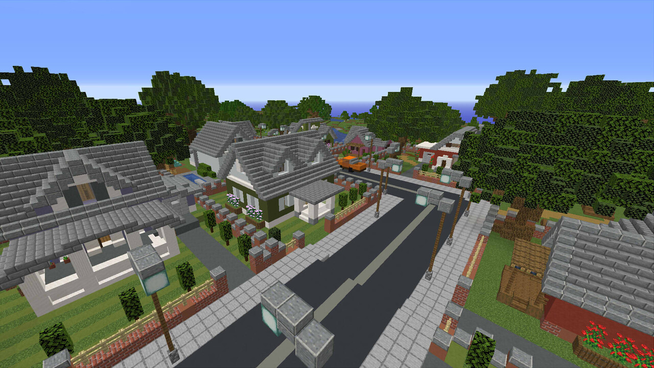 Modern Town and School Minecraft Map