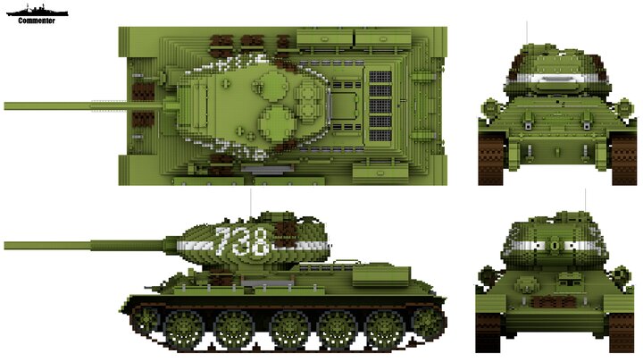 T-34-85 20:1 Scale Minecraft Map