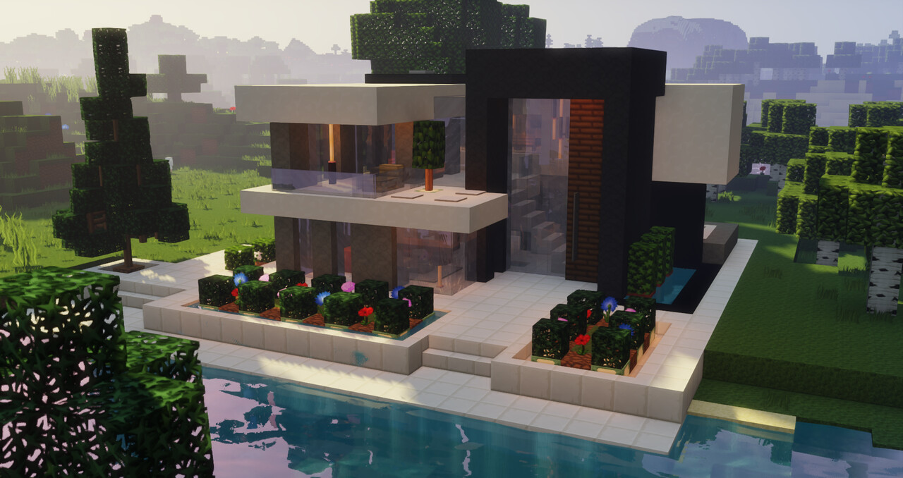 Easy Modern House with full Interior - Modern Style Build Tutorial ...