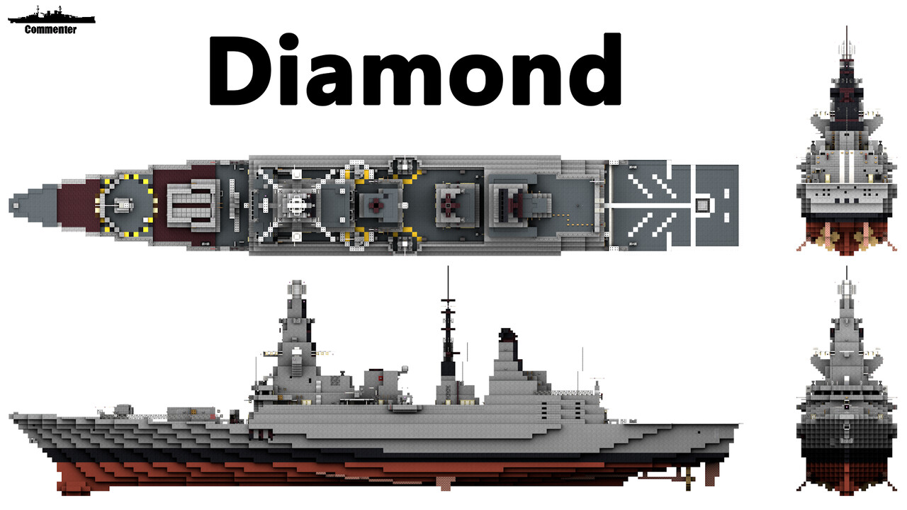 HMS Diamond 1:1 Scale Daring class Ft SCJackson Minecraft Map