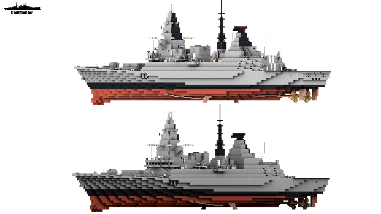 HMS Diamond 1:1 Scale Daring class Ft SCJackson Minecraft Map