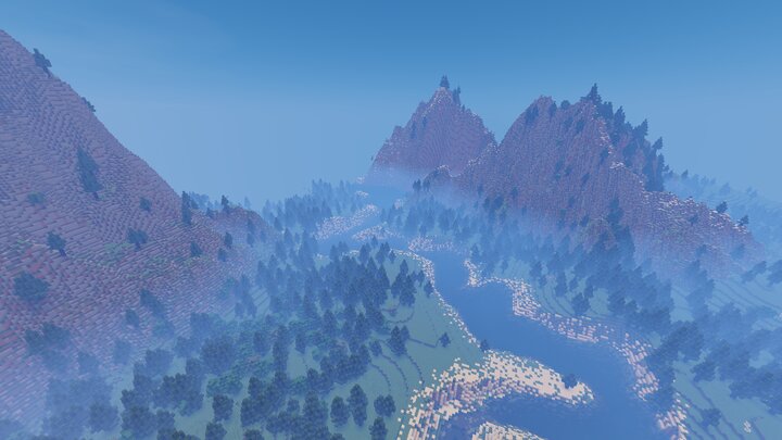 River and mountains Minecraft Map