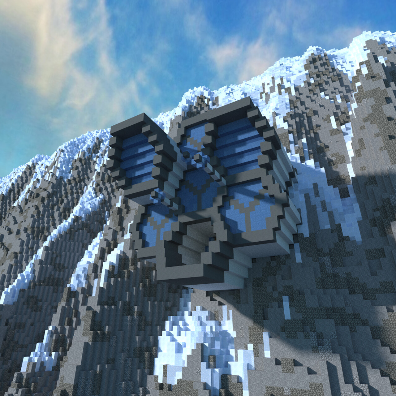 Minecraft Futuristic Laboratory Cliff Base +tutorial Minecraft Map