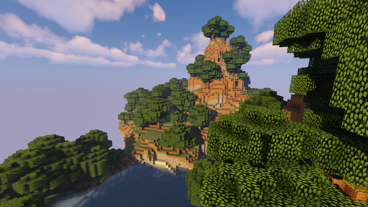 A small island with a lake and hills Minecraft Map