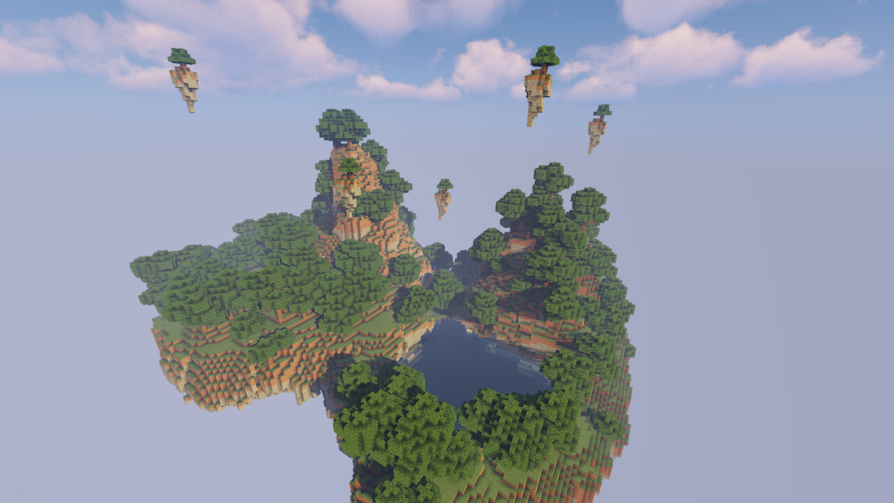 A small island with a lake and hills Minecraft Map
