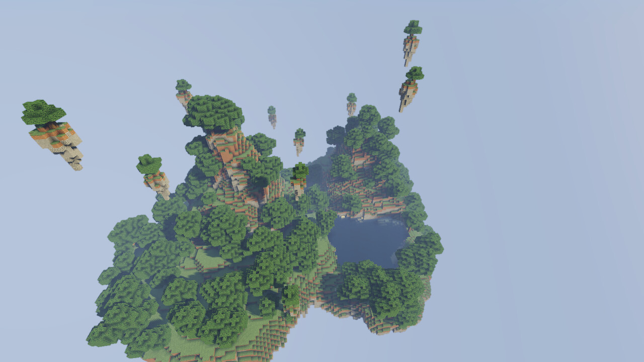 A small island with a lake and hills Minecraft Map