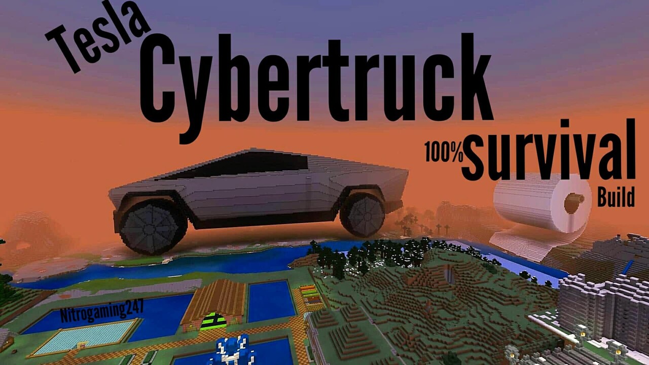 cybertruck in survival Minecraft Map