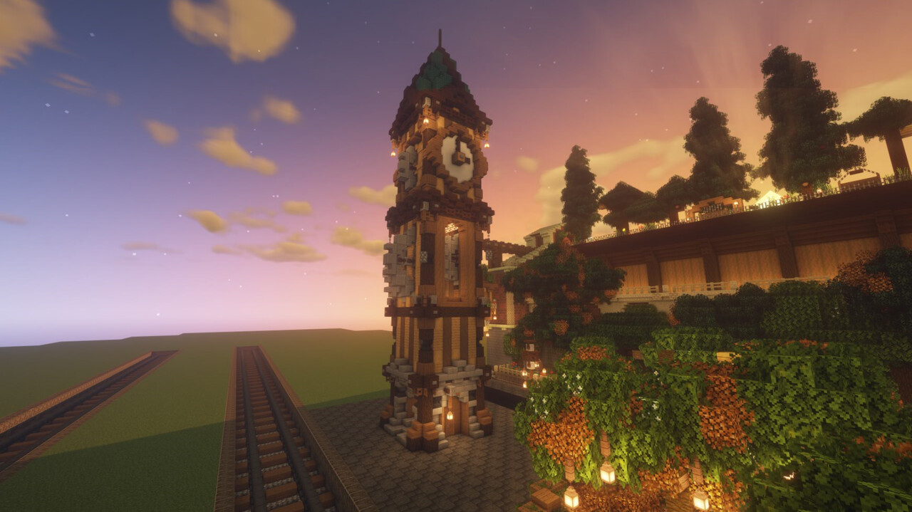 Steampunk Clock tower by HueZuX - 1.14-1.16 Minecraft Map