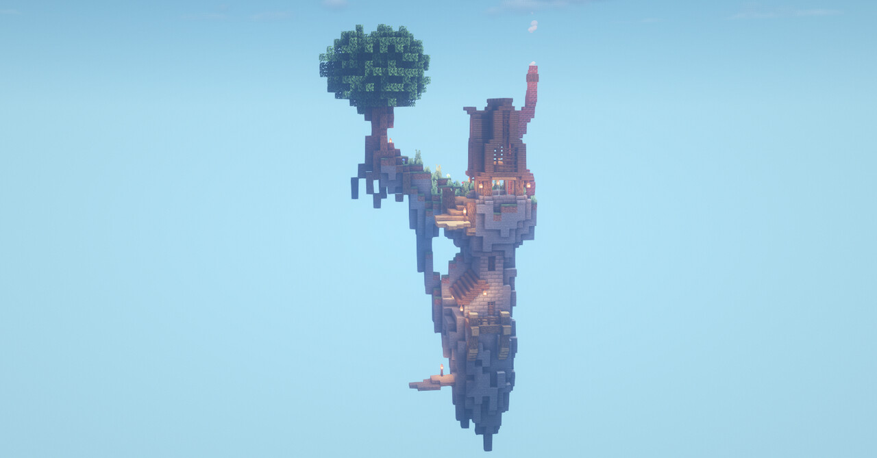 Casa na ilha flutuante | Floating Island House Minecraft Map