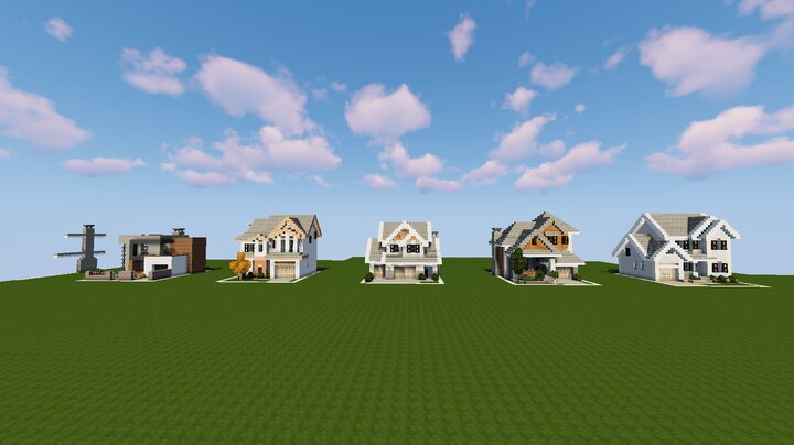 Small Neighborhood (10 16x16 Suburban Houses) [DOWNLOAD] Minecraft Map