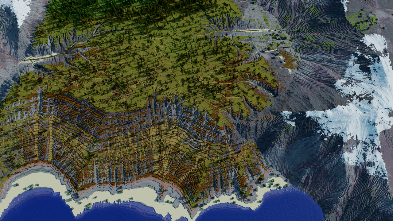 3k by 4k Custom Terrain Map Minecraft Map