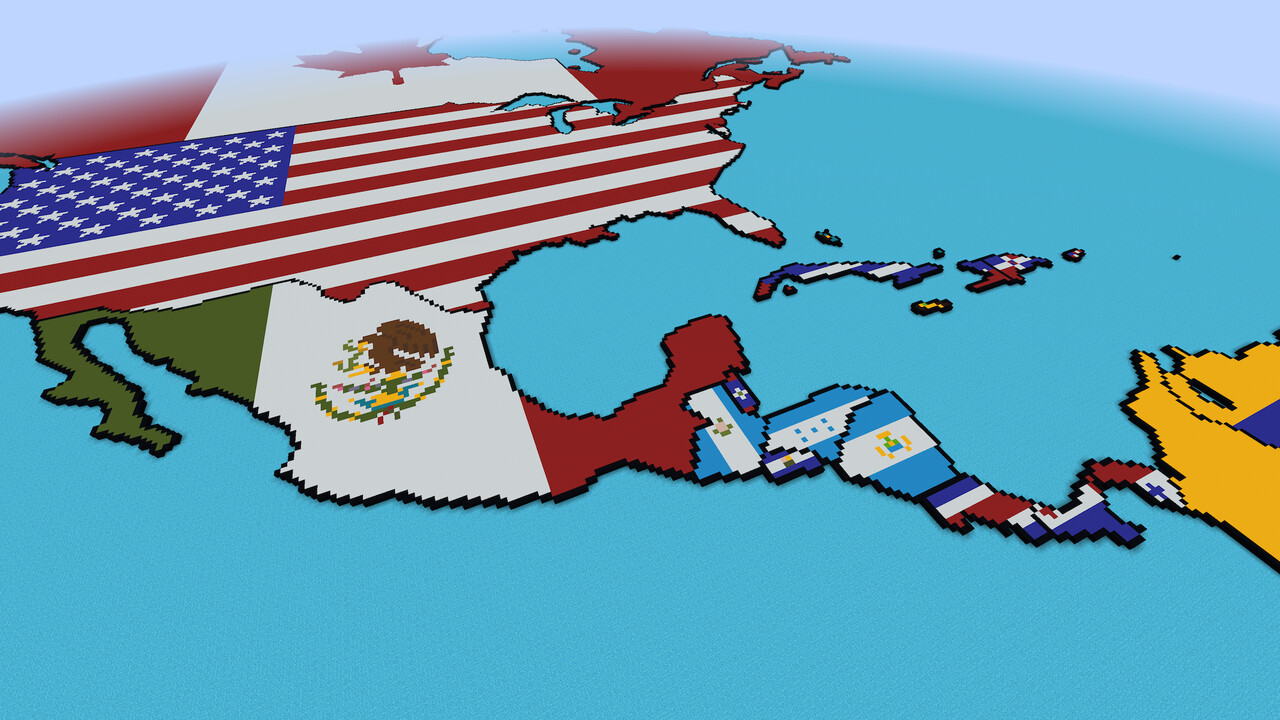 Accurate World Flag Map Minecraft Map