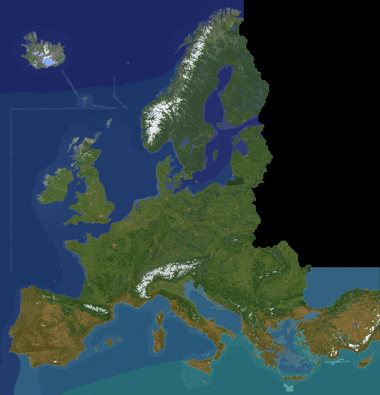 Map of Europe, scale 1:100 (40k x 40k blocks) Minecraft Map