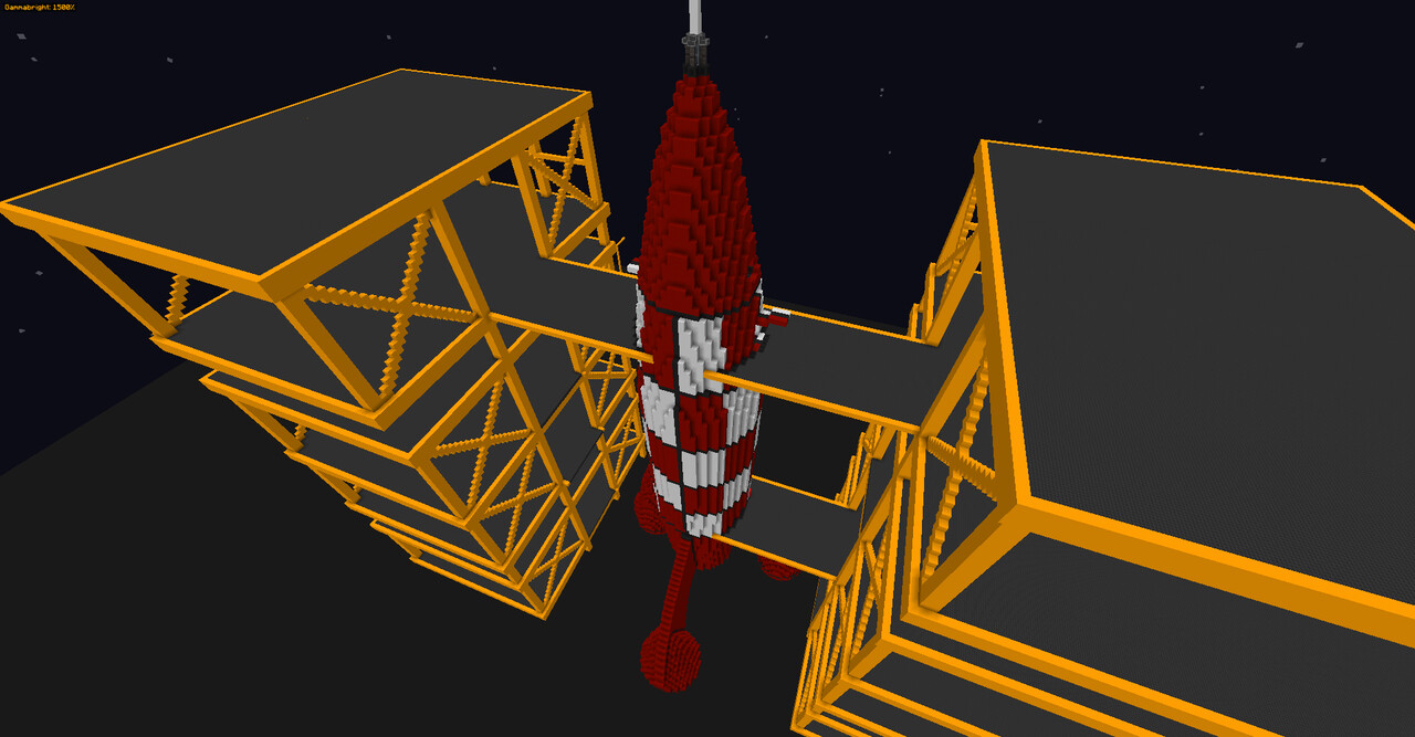 Tintin Moon Mission Rocket (Retro Sci Fi Rocketship) Minecraft Map
