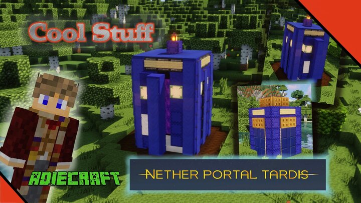 Working Vanilla TARDIS - Simple TARDIS Nether Portal Design - Survival Friendly Minecraft Map