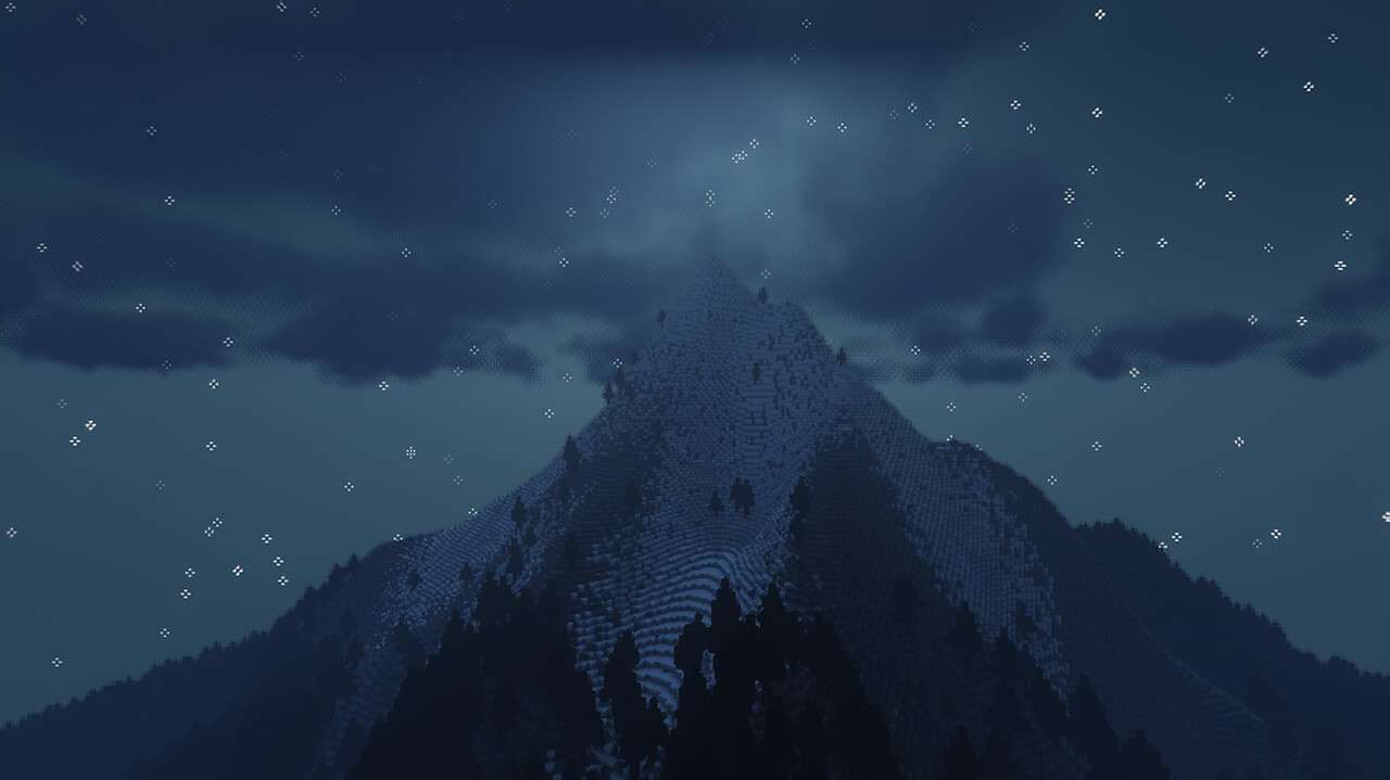 mountain with snow and trees Minecraft Map