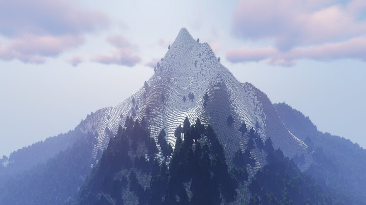 mountain with snow and trees Minecraft Map