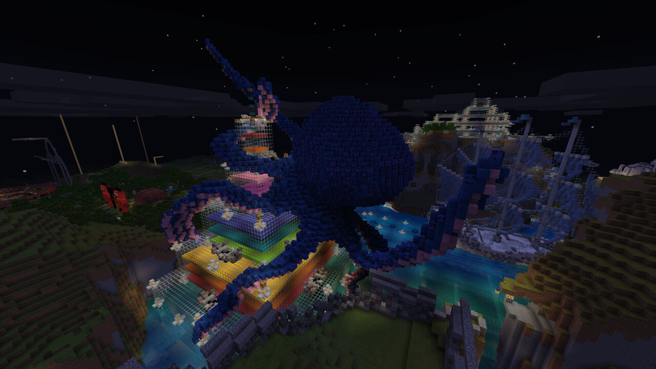 3D Pixel Art - Sea Monster, Kraken, Octopus Minecraft Map