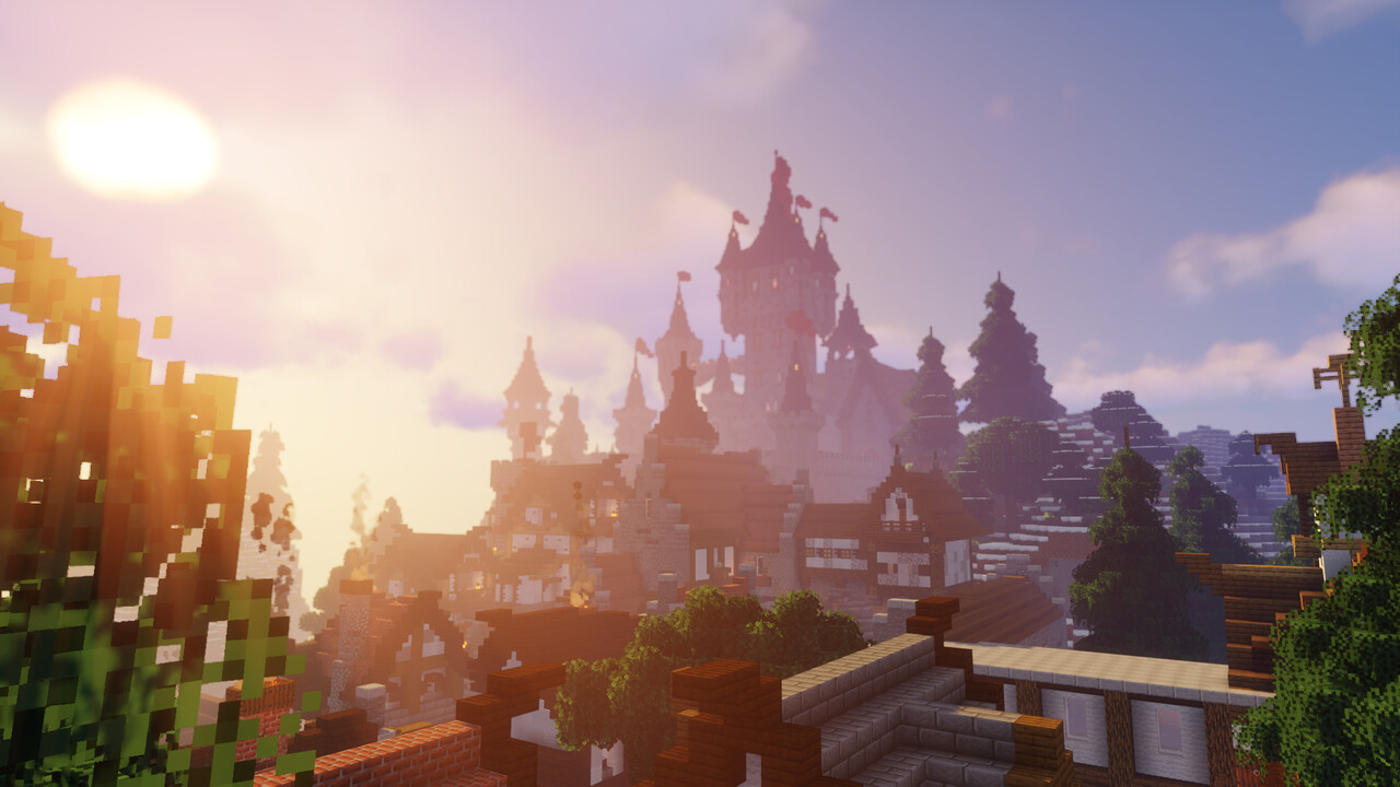 Medieval Mountain Castle / Village Minecraft Map