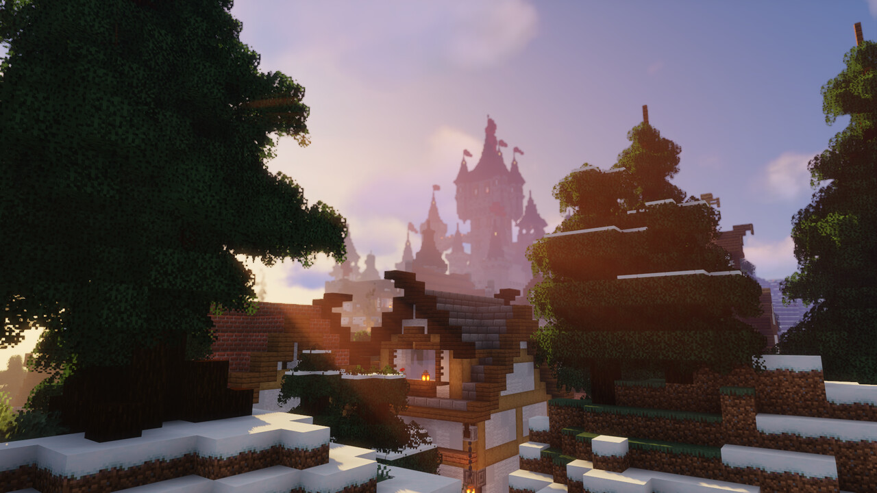 Medieval Mountain Castle / Village Minecraft Map