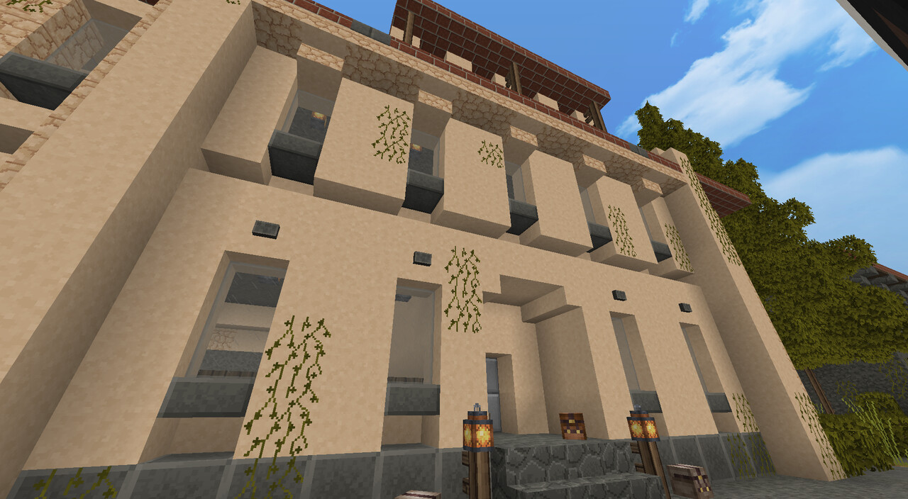Building made out of Sandstone. Real life rebuild. Minecraft Map