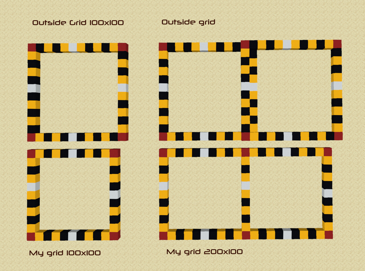 Measure grid to support building to scale Minecraft Map