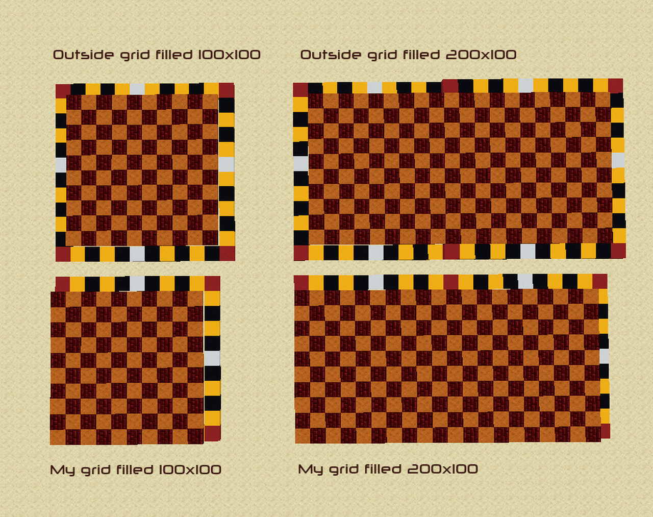 Measure grid to support building to scale Minecraft Map