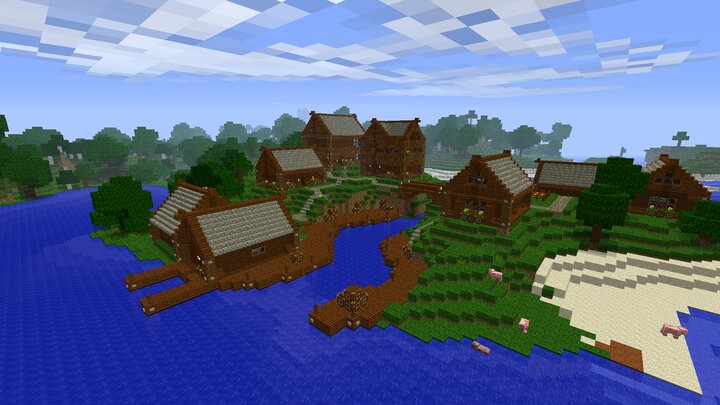 Coastal Town (b1.7.3) Minecraft Map