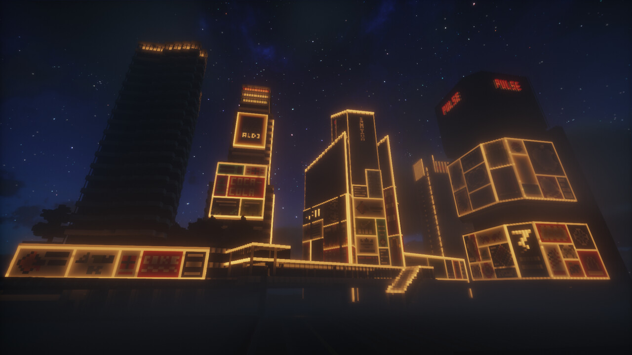 Neon Square | Crystal City | ABC Minecraft Map