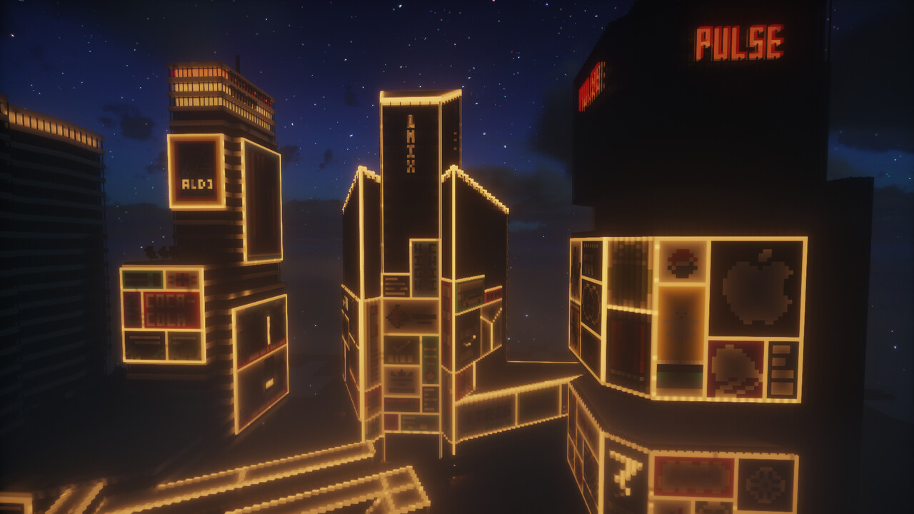 Neon Square | Crystal City | ABC Minecraft Map
