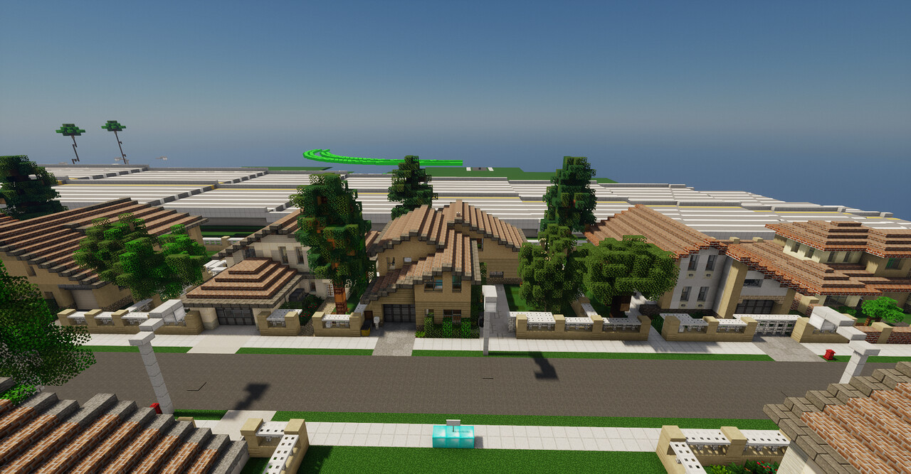 A californian 80's residential street Minecraft Map