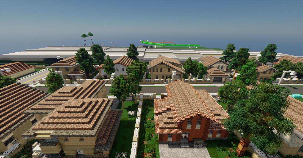 A californian 80's residential street Minecraft Map
