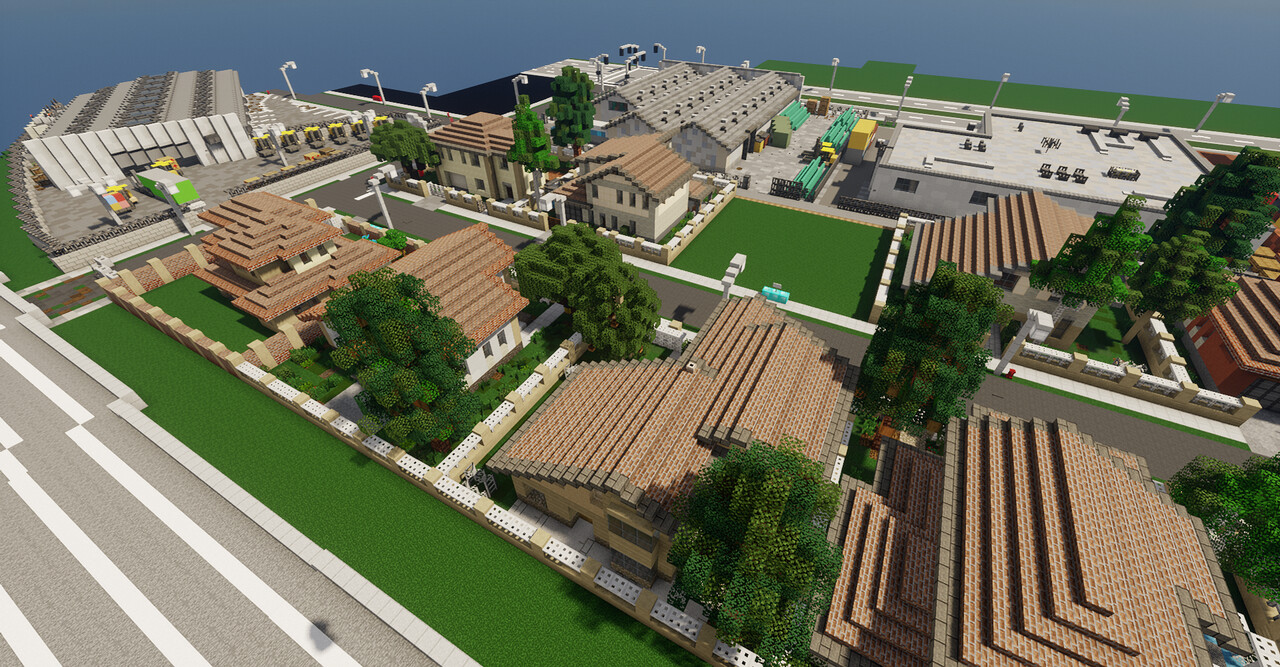 A californian 80's residential street Minecraft Map